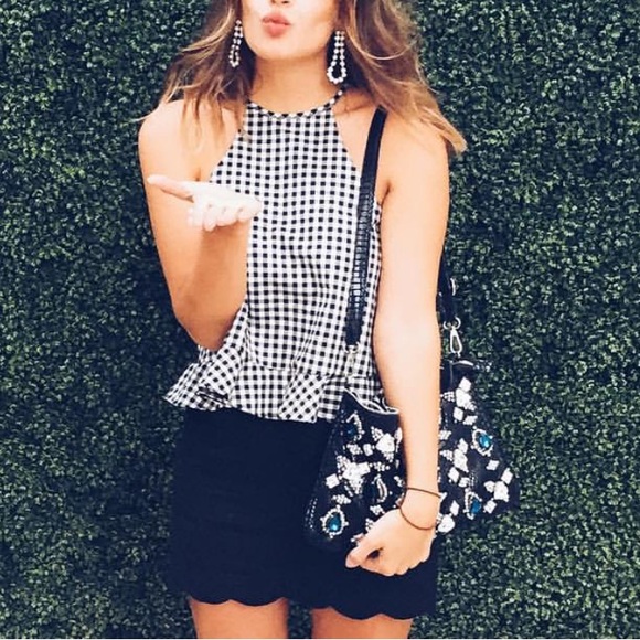 ASOS | Skirts | Linen Mini Skirt With Scallop Hem | Poshmark